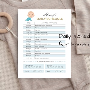 Editable Baby Schedule Template, Daily Schedule Printable, Baby Routine ...