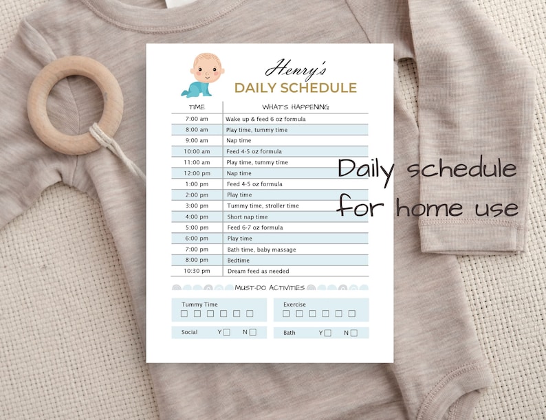 Editable Baby Schedule Template, Daily Schedule Printable, Baby Routine ...