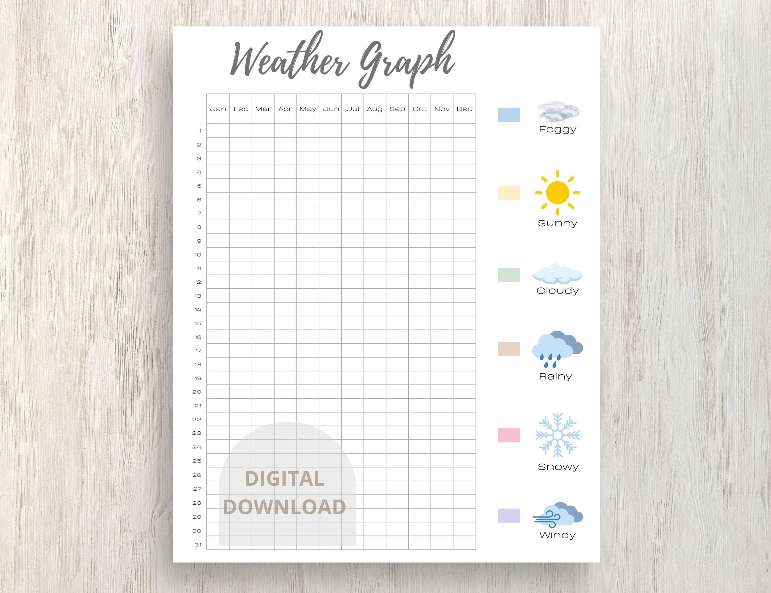 Kids Weather Tracker, Weather Chart, Weather Journal, Homeschool ...