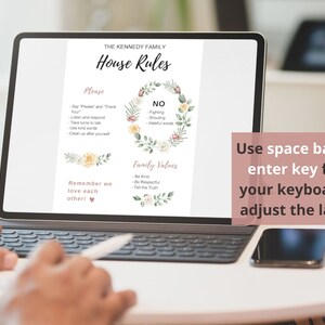 Editable House Rules for Kids, House Rule Wall Art, Family Rule Wall ...