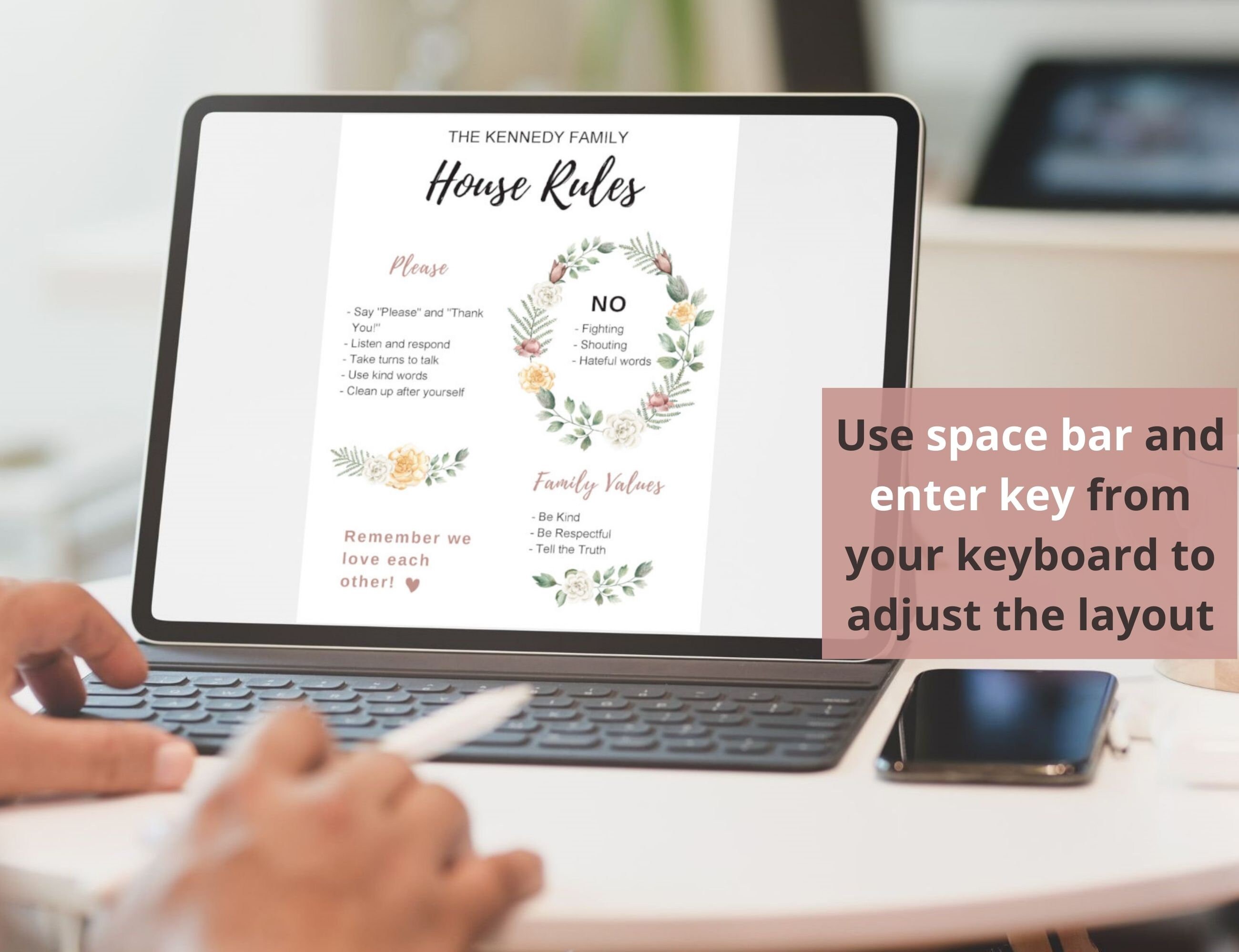 Editable House Rules for Kids House Rule Wall Art Family - Etsy