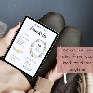 Editable House Rules for Kids, House Rule Wall Art, Family Rule Wall ...