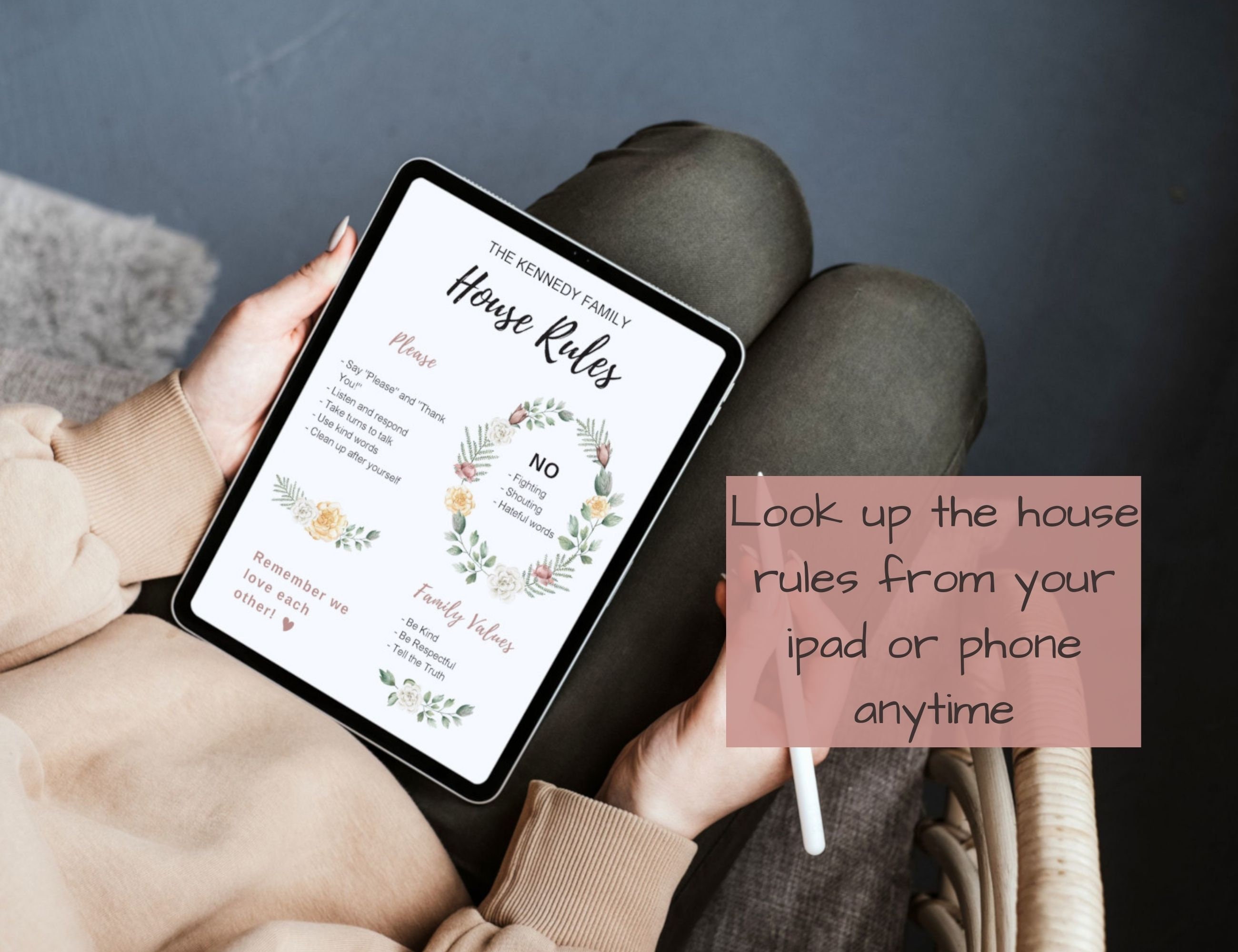 Editable House Rules for Kids House Rule Wall Art Family - Etsy