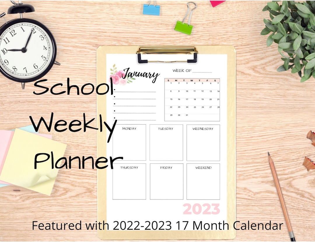 Student Planner, School Weekly Planner, Weekly To-do List, Homework ...