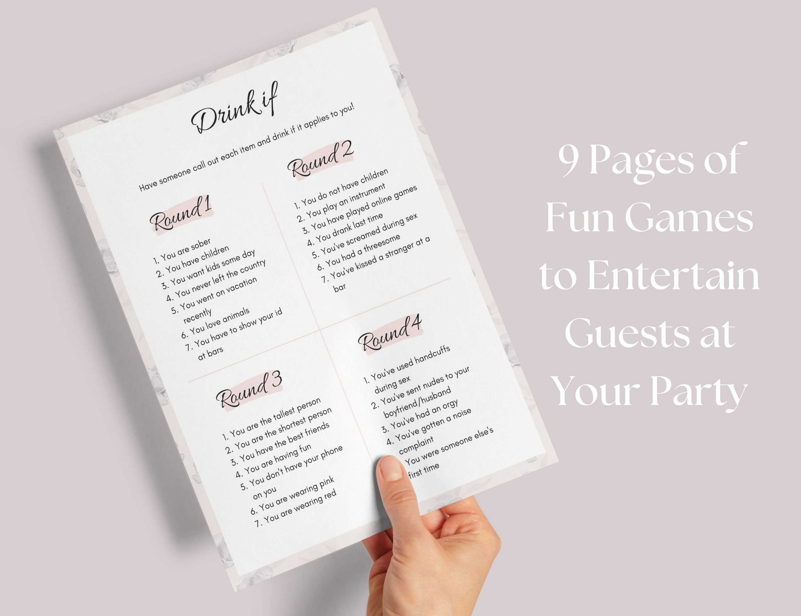 Adult Birthday Party Games Bundle Printable, Adult Party Games ...