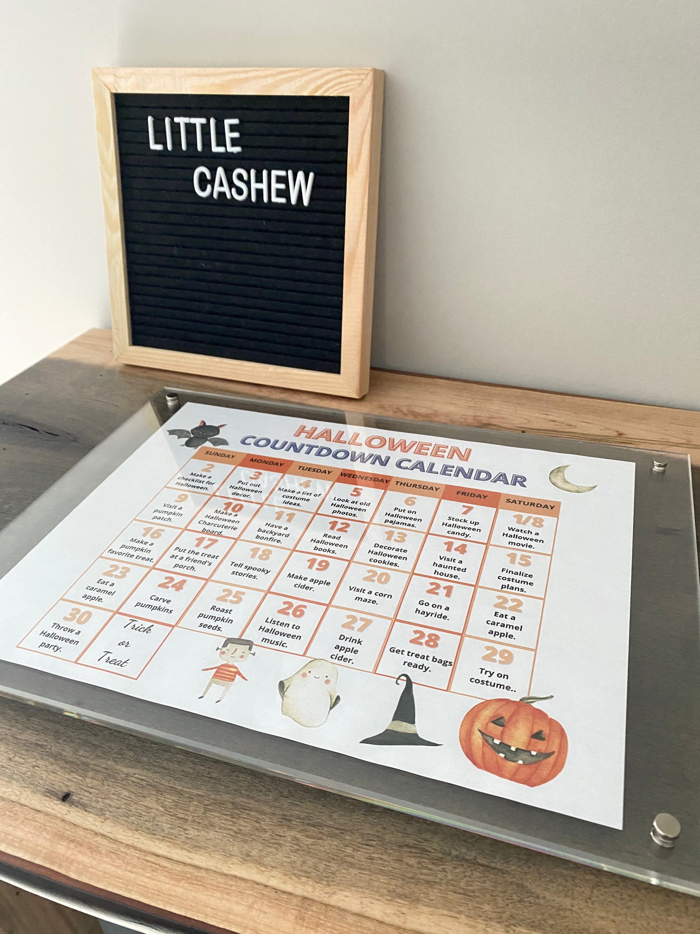 Editable Halloween Countdown Calendar Printable, Personalized Halloween ...