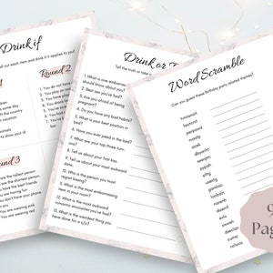 Adult Birthday Party Games Bundle Printable, Adult Party Games ...