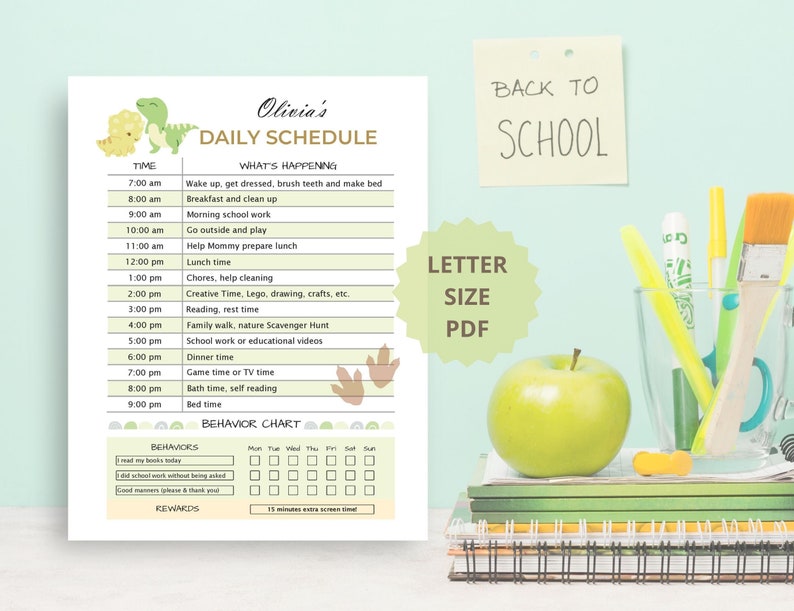 Editable Kids Schedule Template, Daily Schedule Printable, Homeschool ...