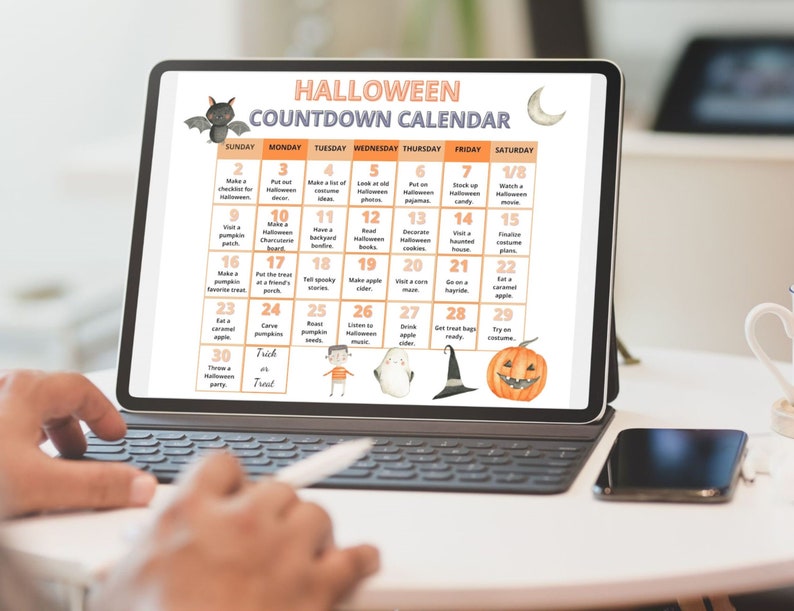 Editable Halloween Countdown Calendar Printable, Personalized Halloween ...