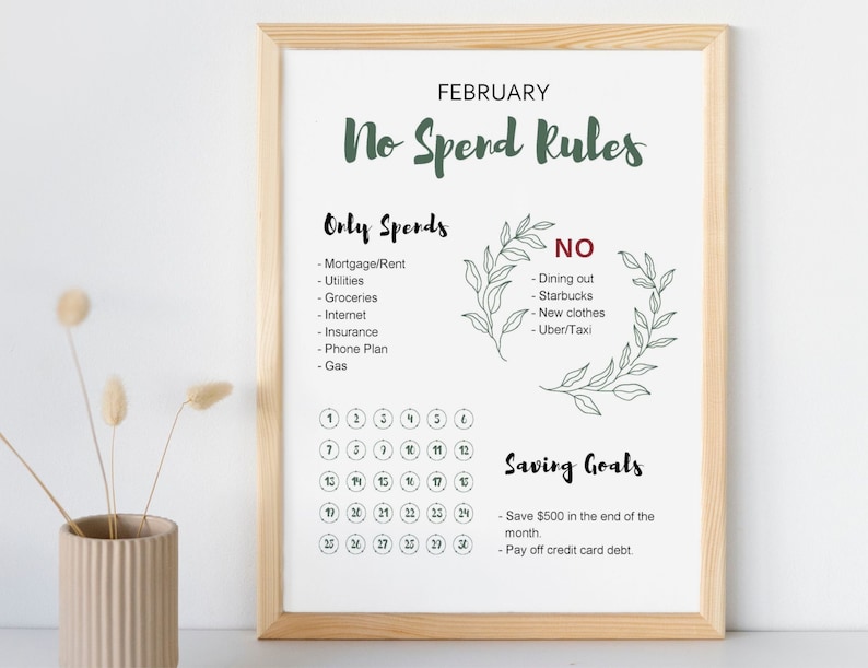 Editable No Spend Tracker, Savings Challenge, No Spend Challenge ...