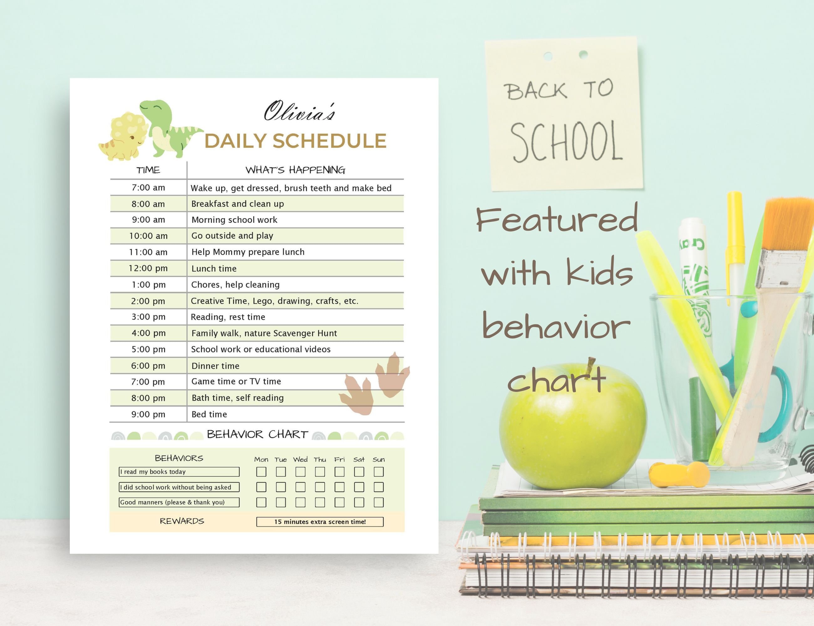 Editable Kids Schedule Template Daily Schedule Printable - Etsy
