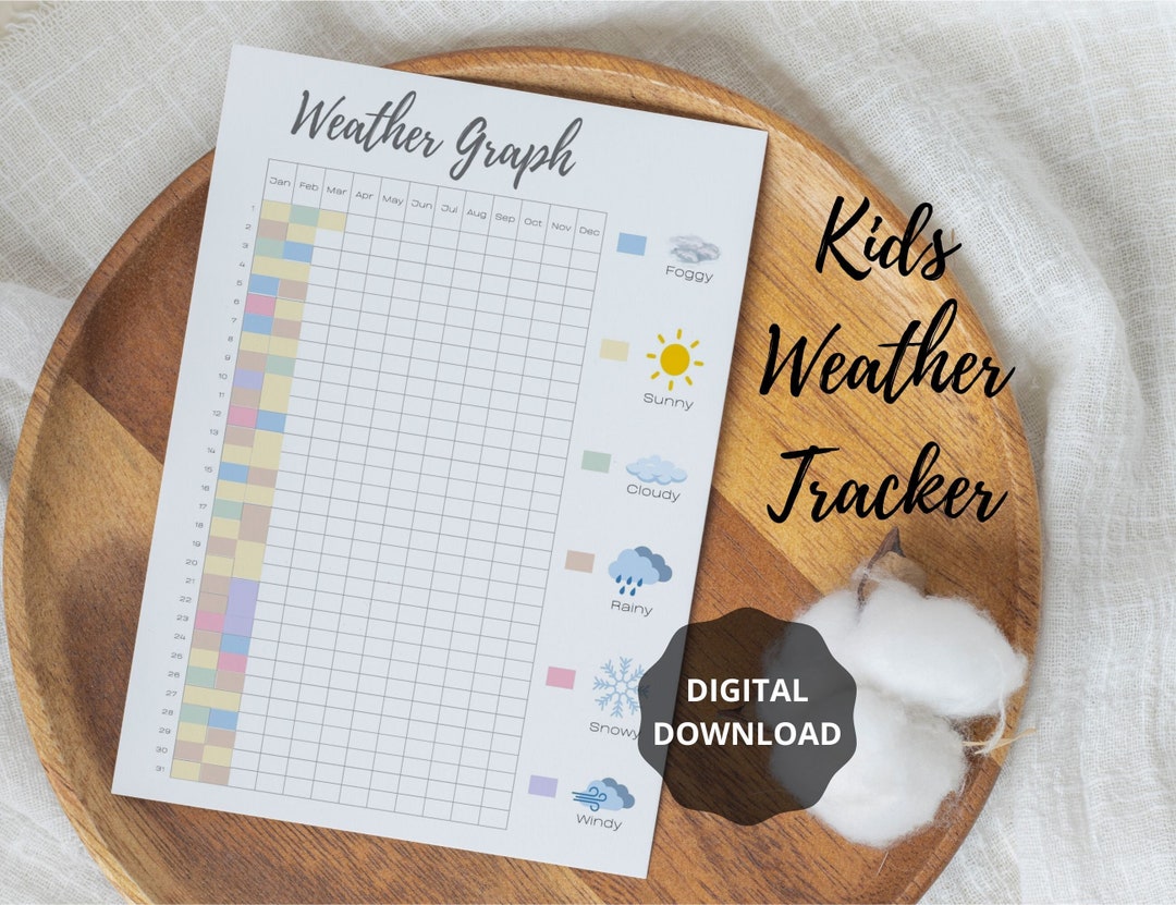 Kids Weather Tracker, Weather Chart, Weather Journal, Homeschool ...