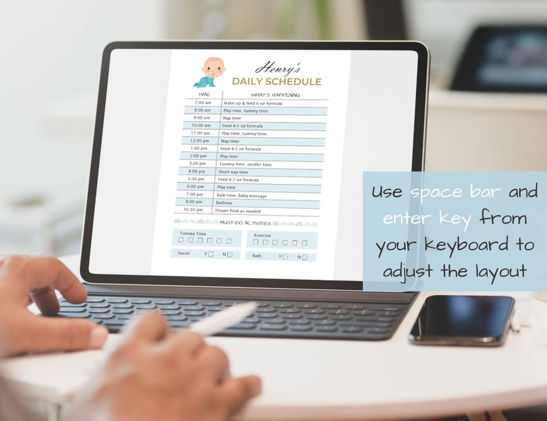 Editable Baby Schedule Template, Daily Schedule Printable, Baby Routine ...