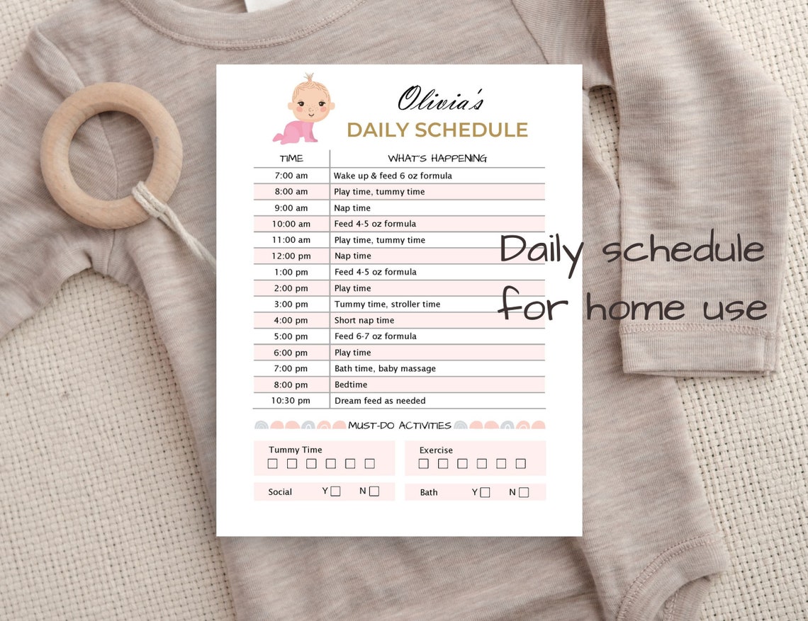 Editable Baby Schedule Template, Daily Schedule Printable, Baby Routine ...