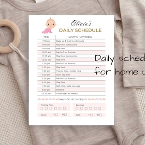 Editable Baby Schedule Template, Daily Schedule Printable, Baby Routine ...