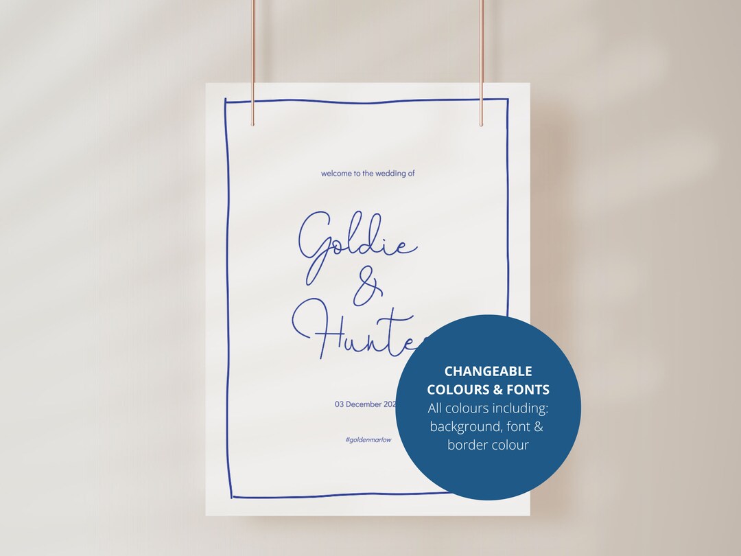 French Inspired Welcome Sign, Hand Drawn, Wedding/bridal Shower Welcome ...