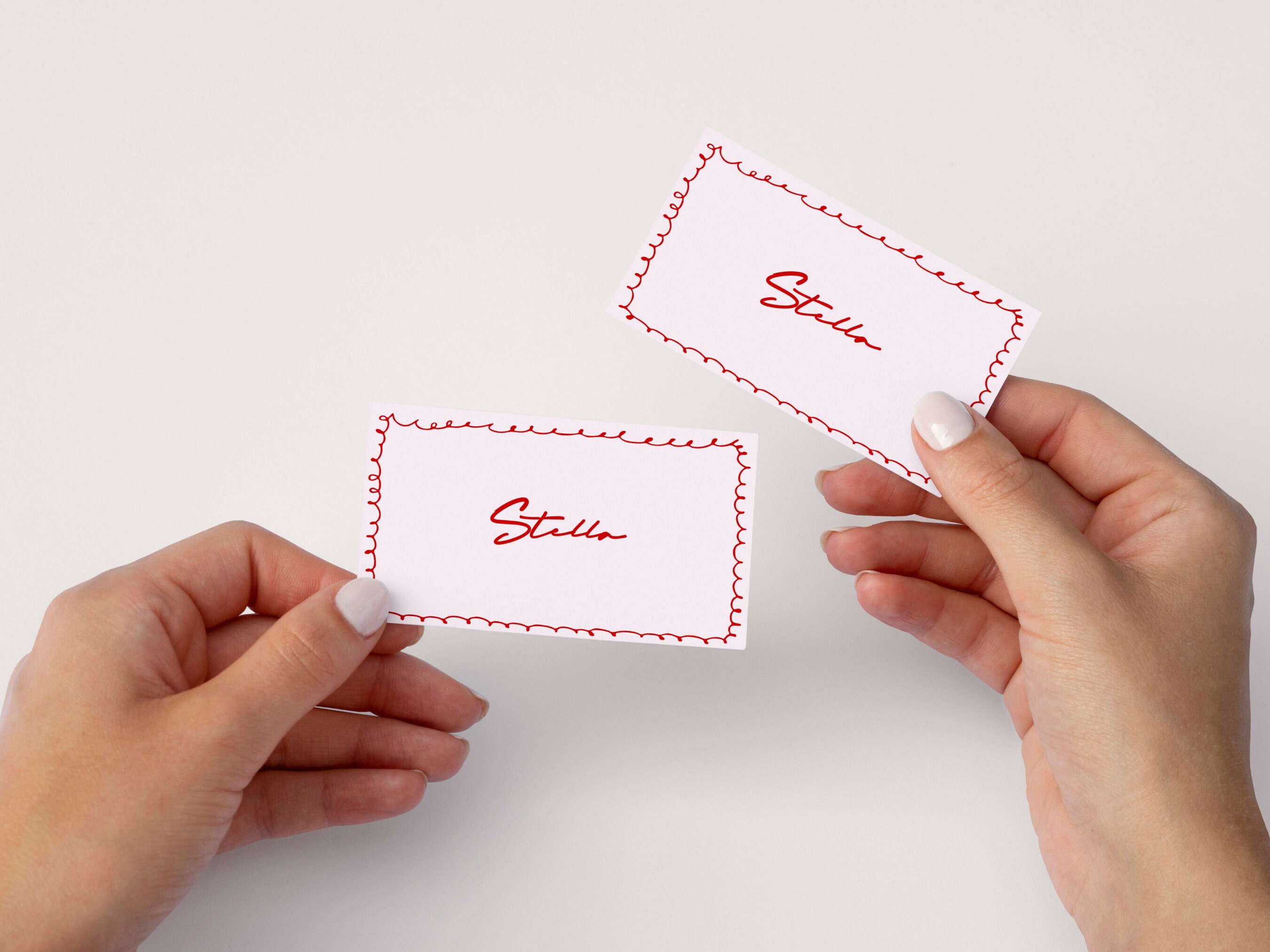 Pink & Red Menu and Place Card Template Hand Drawn Squiggle - Etsy ...