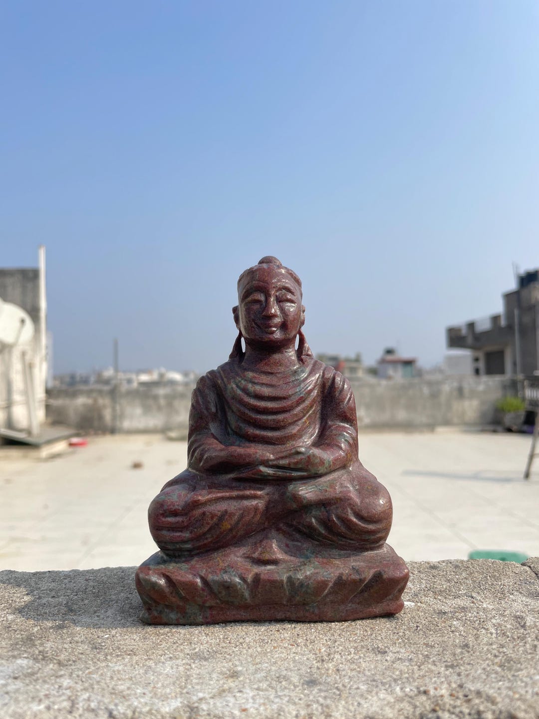 Handmade Ruby Kyanite Buddha Statue Reiki Chakra Healing Decor Crystal ...