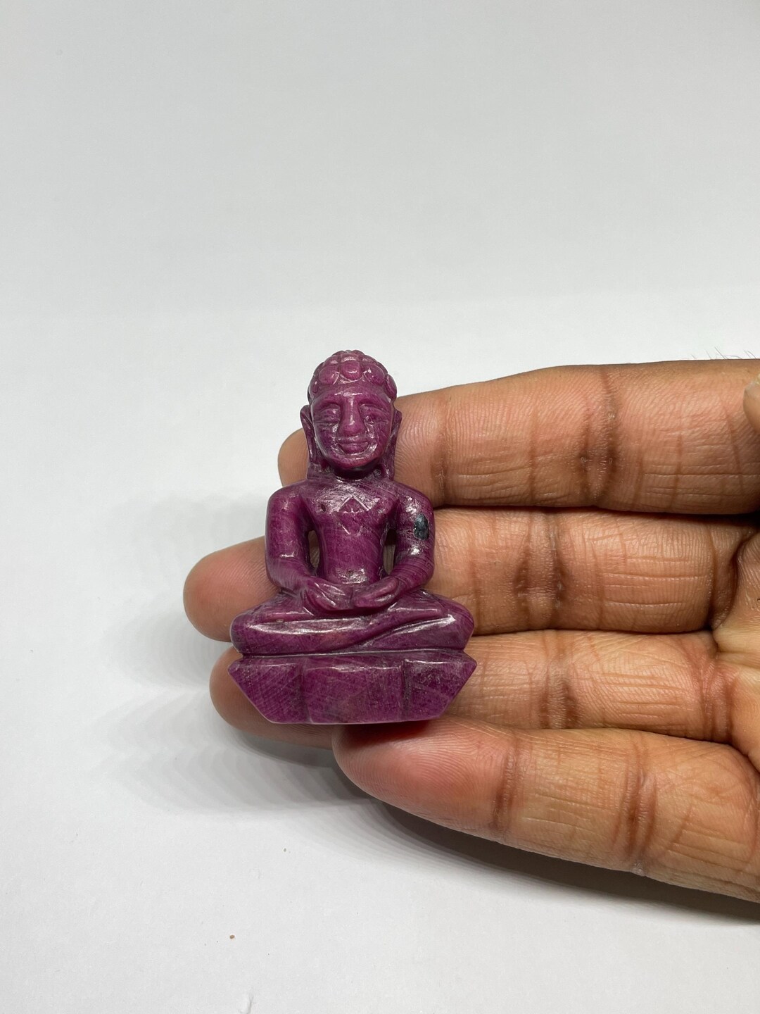 Handmade Ruby Lord Mahaveer Swami Statue: Jain Idol, Spiritual Decor (2 ...