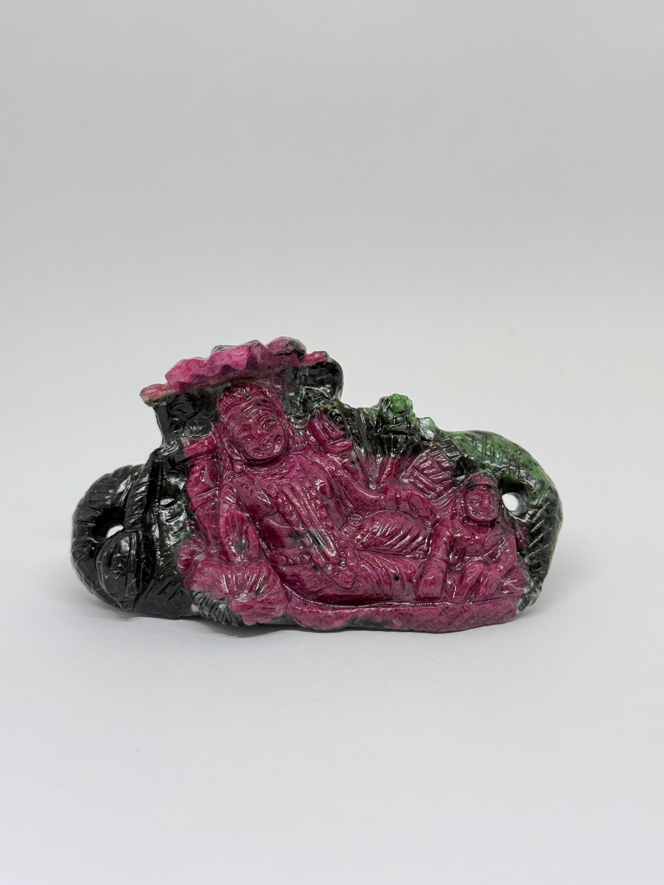 Hand Carved Ruby Vishnu Lakshmi Statue - Hindu Idol Temple Decor - Etsy