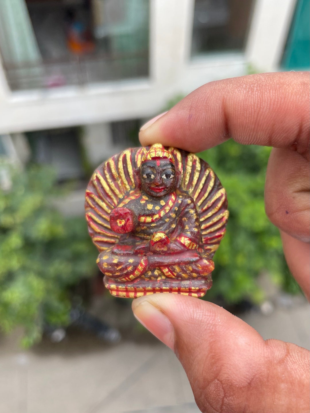Hand Carved Ruby Buddha Statue 286ct Tiny Gemstone Figurine Red Crystal ...