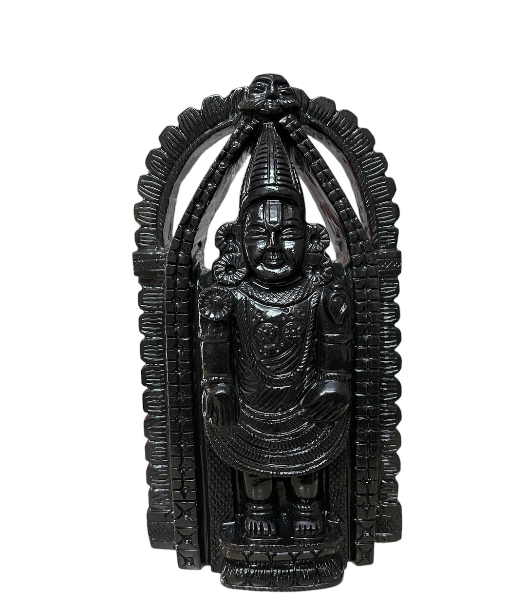 Handmade Lord Tirupati Balaji Black Obsidian Handcarved Statue Lord ...