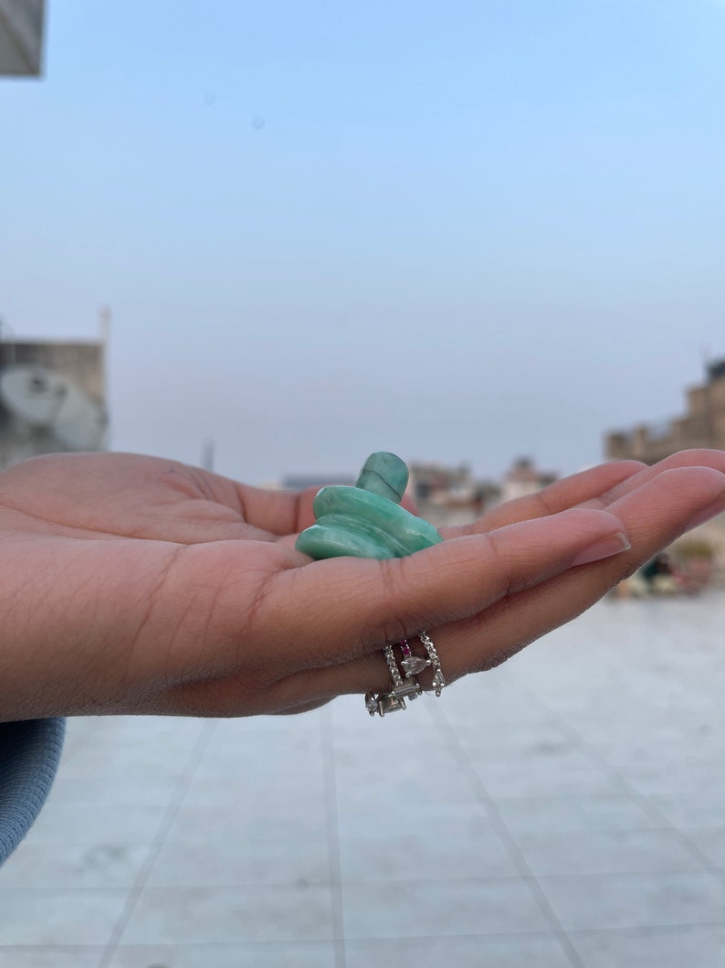 Tiny Beautifully Handcrafted Shivling in Natural Emerald Stone Gemstone ...