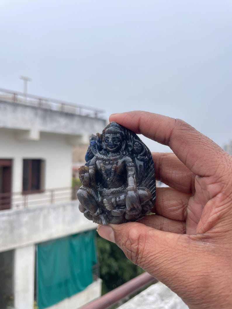 Lord Shiva in Natural Blue Sapphire Gemstone Carving - Etsy