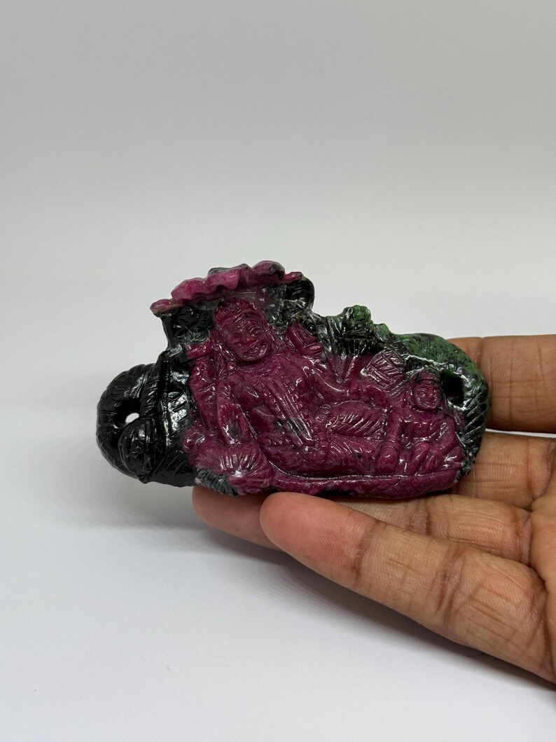 Hand Carved Ruby Vishnu Lakshmi Statue - Hindu Idol Temple Decor - Etsy