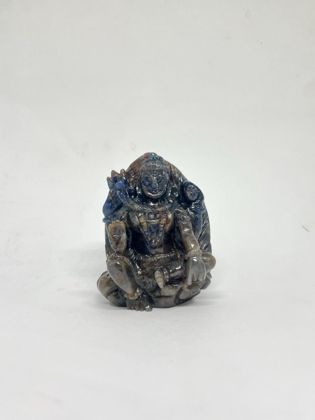 Handmade Lord Shiva Statue Handcarved Shiva in Blue Sapphire Gem Stone ...