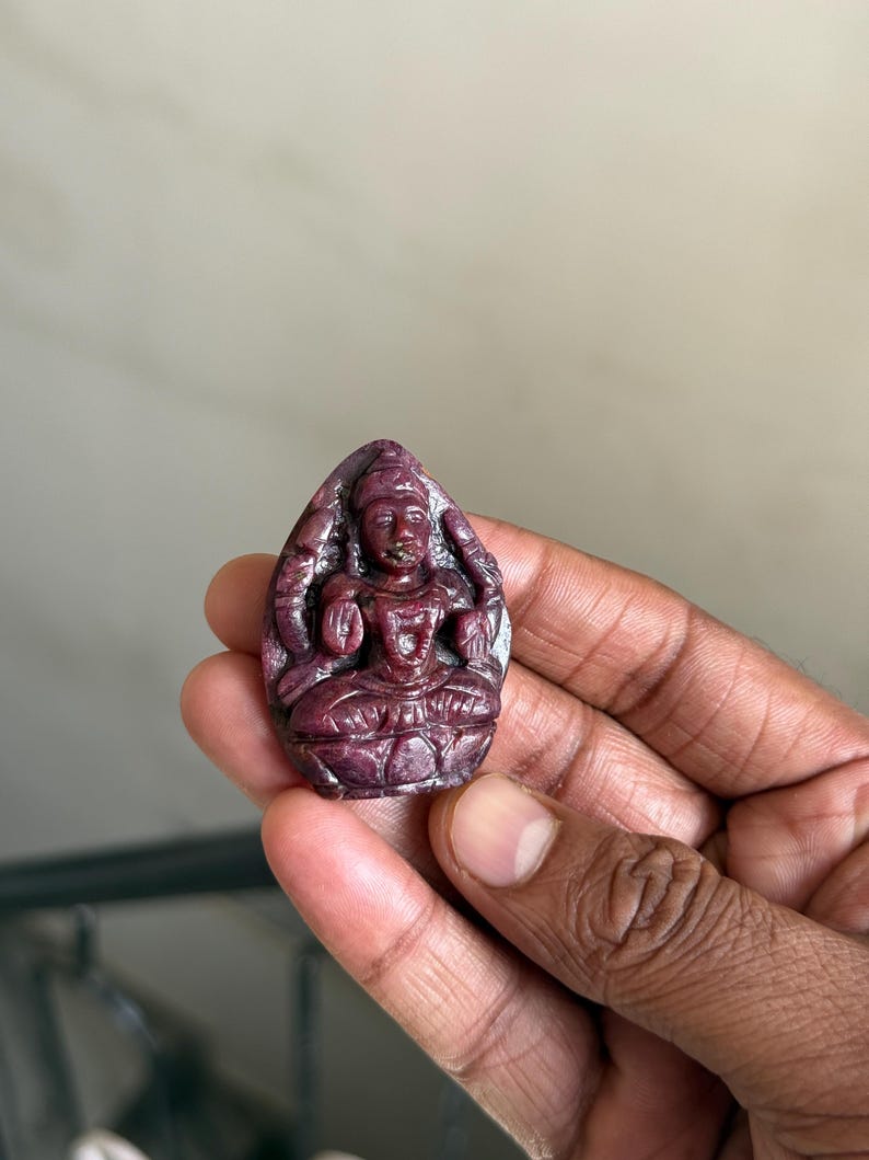 Hand-carved Ruby Goddess Lakshmi Idol: Diwali Gift, Spiritual Decor - Etsy