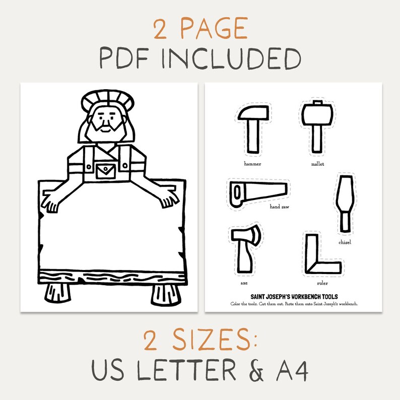St Joseph Worker Coloring Page, Christian Printables, Saint Joseph ...