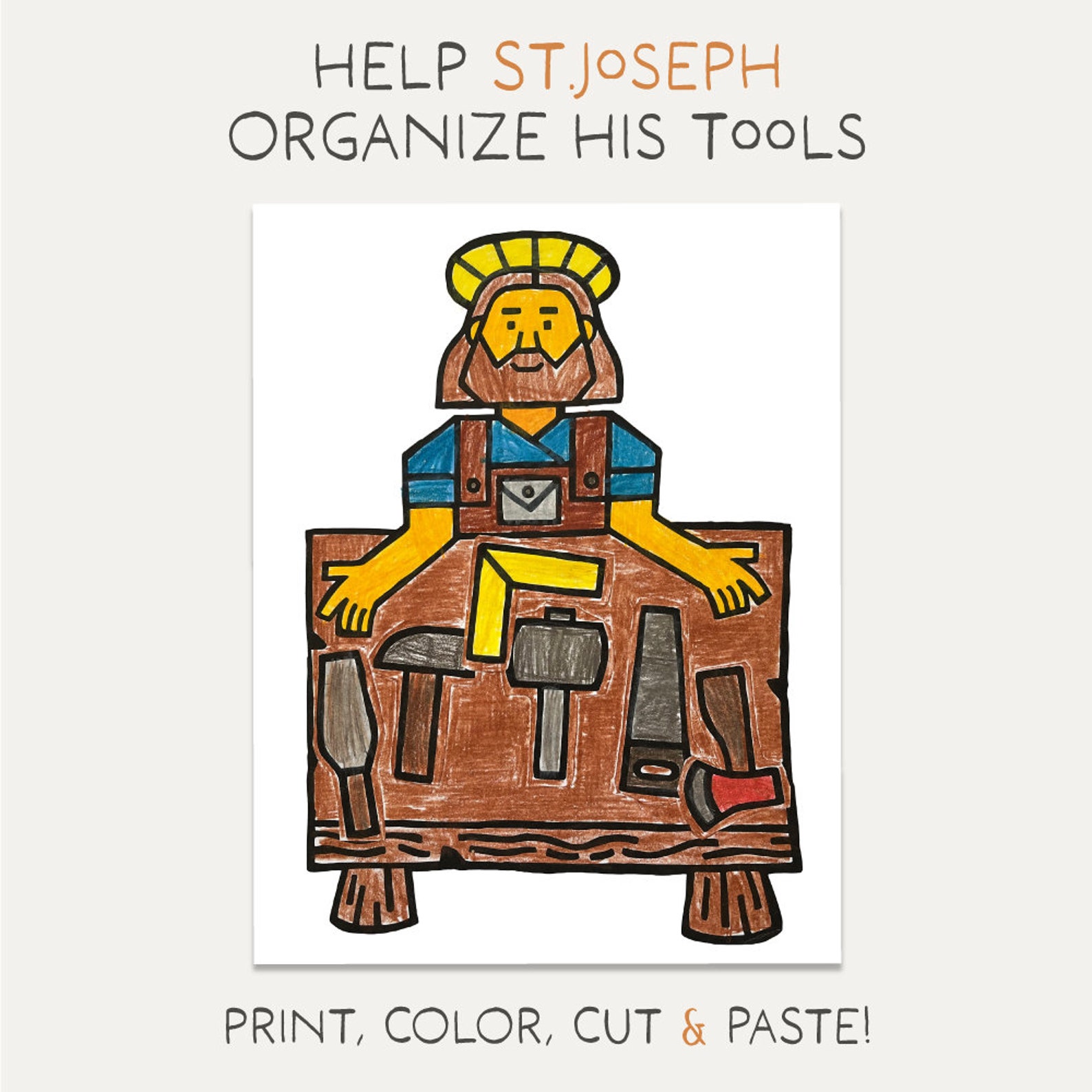 St Joseph Worker Coloring Page, Christian Printables, Saint Joseph ...