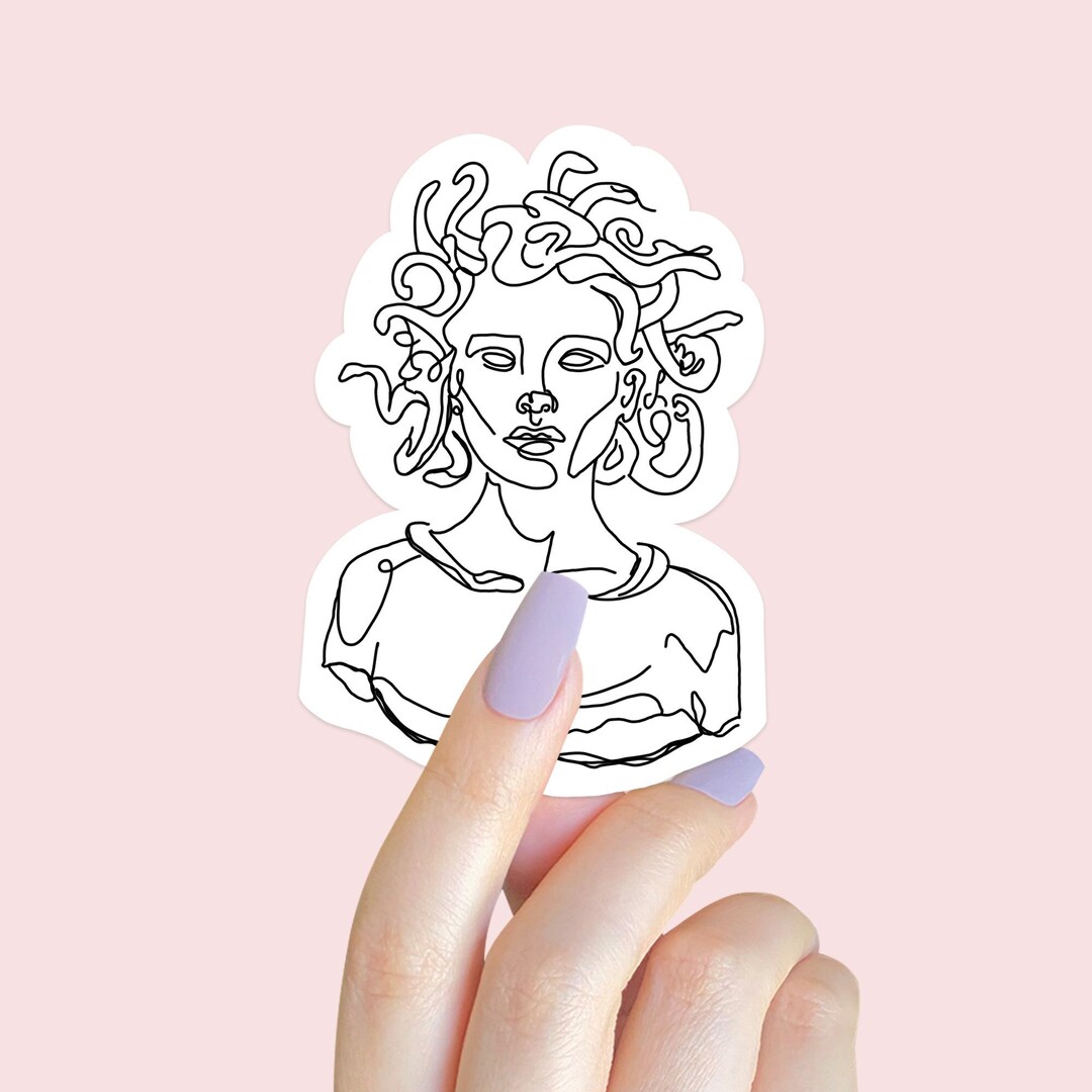 Sticker Medusa Set of 5 Laptop Sticker line Art - Etsy