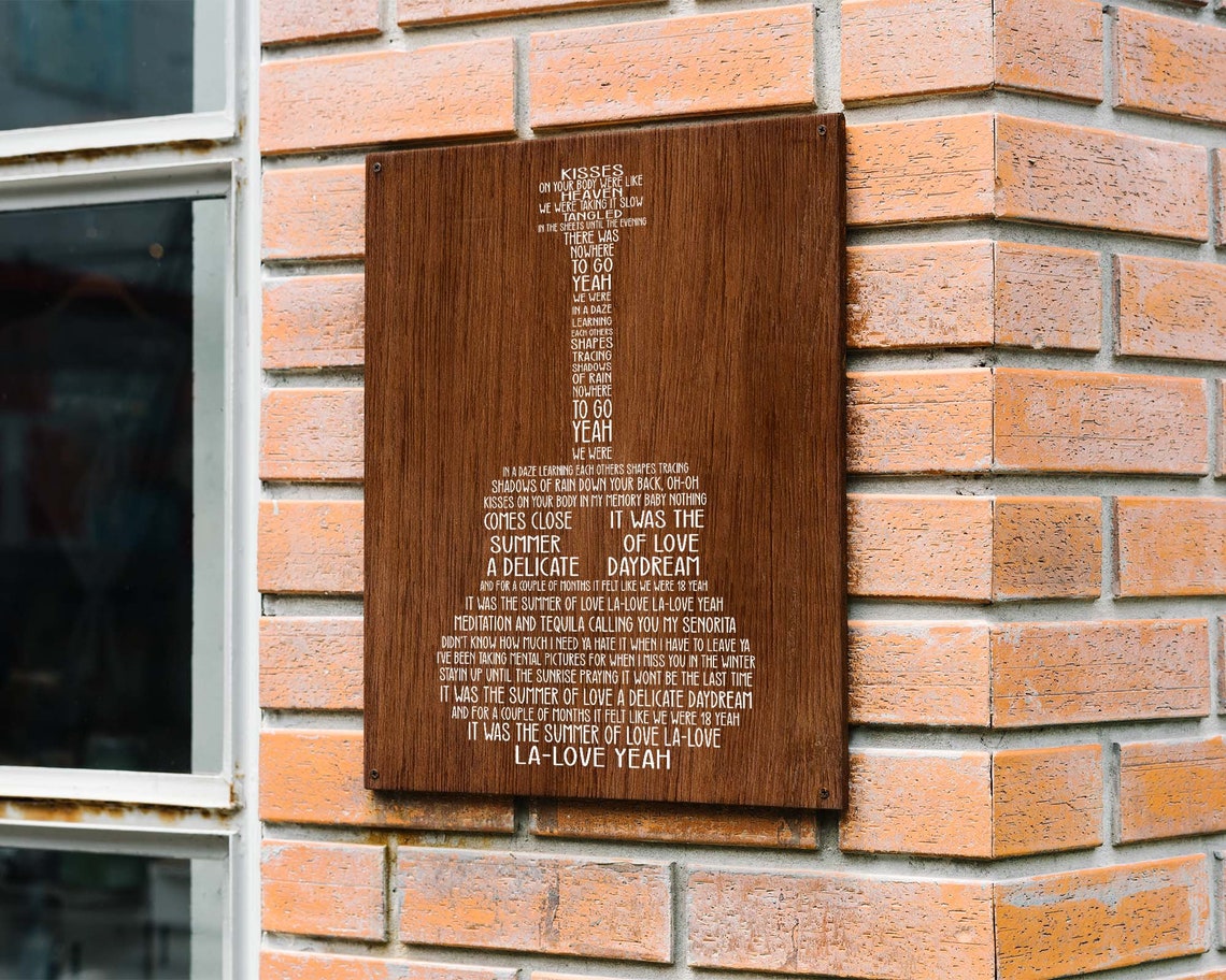 Personalized Guitar Shaped Lyrics Custom Print SVG - Etsy