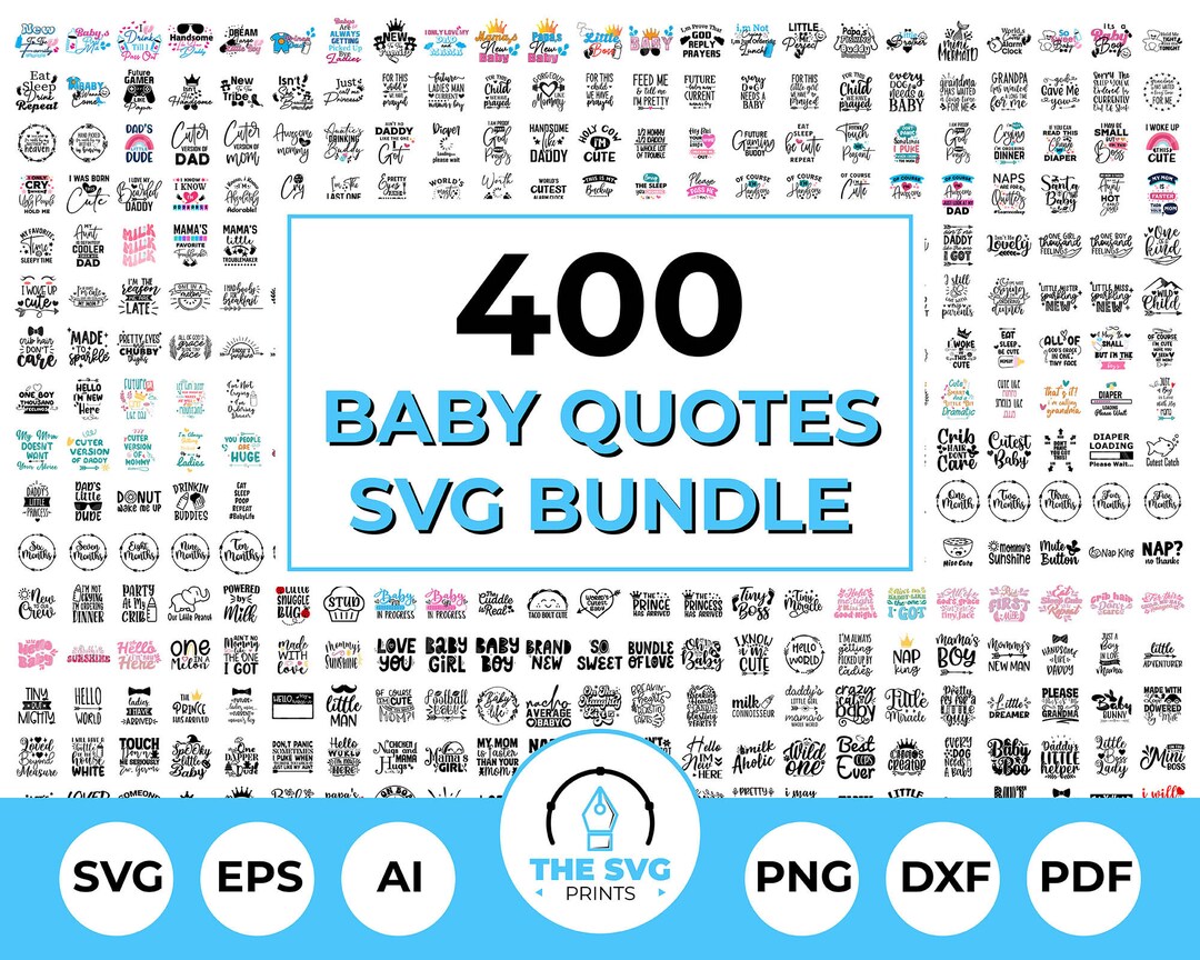 Baby Quotes SVG Bundle: 400 Funny Sayings (digital Download) - Etsy