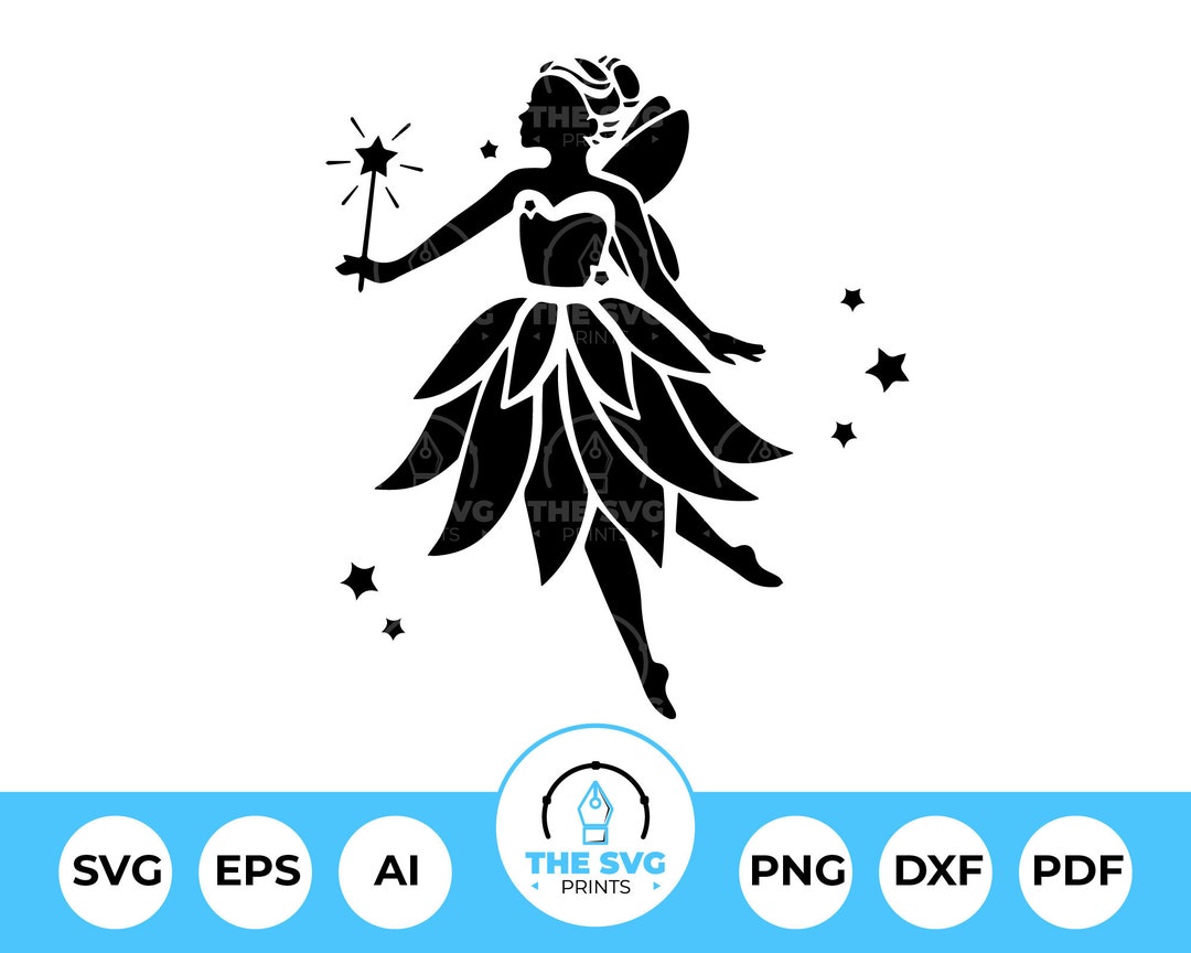 Silhueta de fada SVG, Fada de Natal SVG, Clipart de Fada Madrinha ...