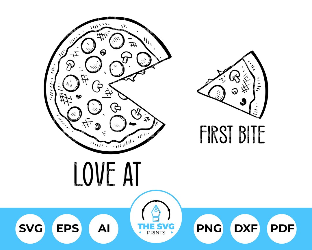Love at First Bite SVG, Pizza Slice PNG, Couple SVG, Valentines Day ...