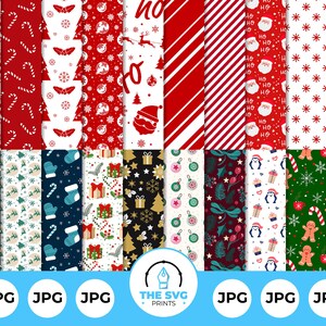 Christmas Digital Paper Mega Bundle 350 Digital Papers, Christmas Print ...