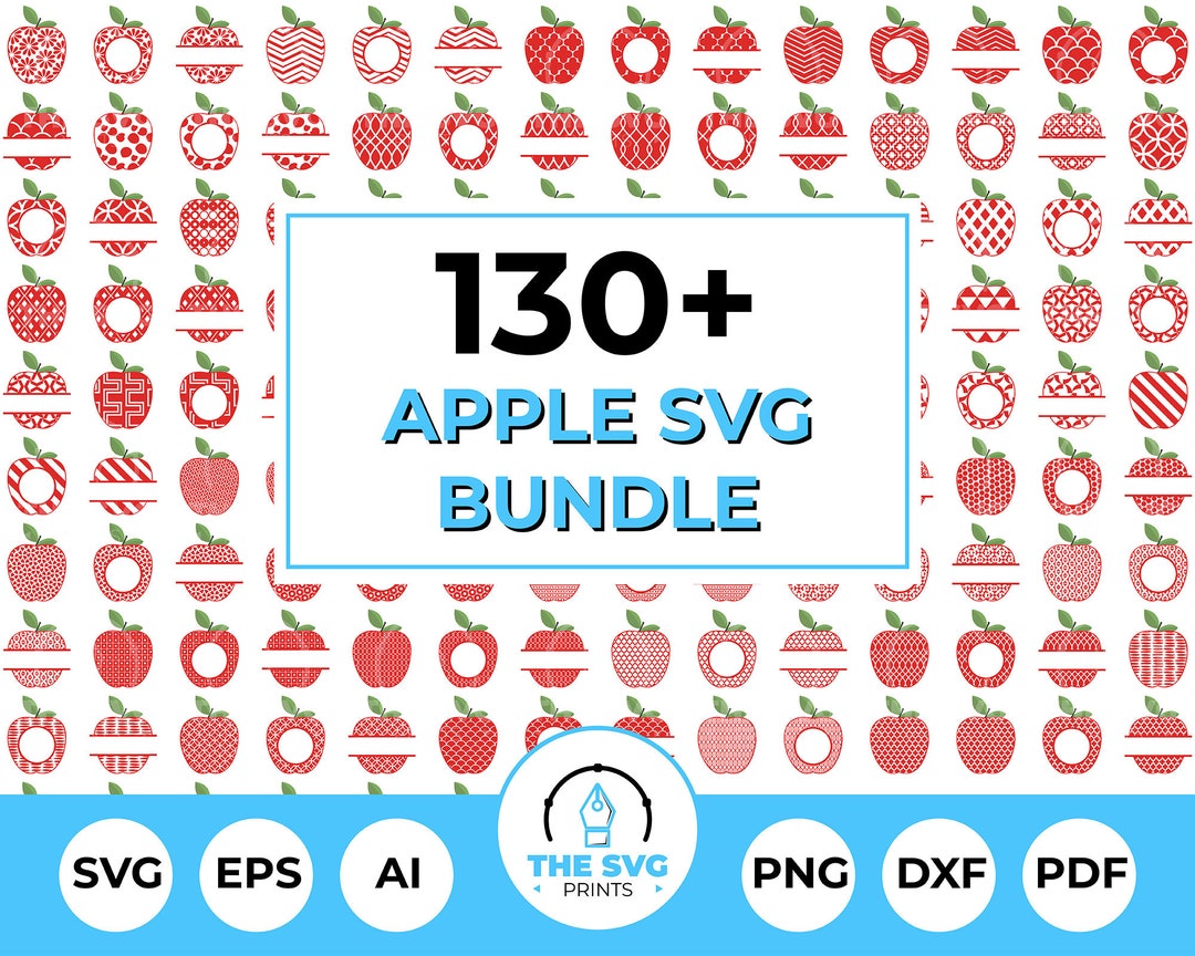 Apple Monogram SVG Bundle: 132 Name Frame Designs (digital Download) - Etsy
