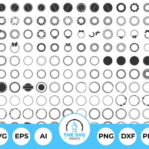 Round Frames SVG Bundle, Circle Frames Mega Bundle, Doodle Circle Svg ...