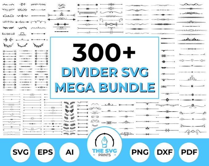 Line Divider Clipart - 90 Dividers Mega Pack, Wedding Clipart, Page ...