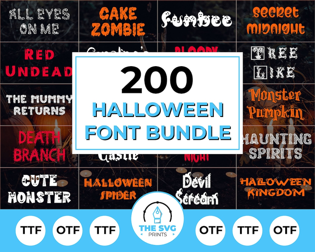 200 Halloween Fonts Bundle: Scary & Spooky (digital Download) - Etsy