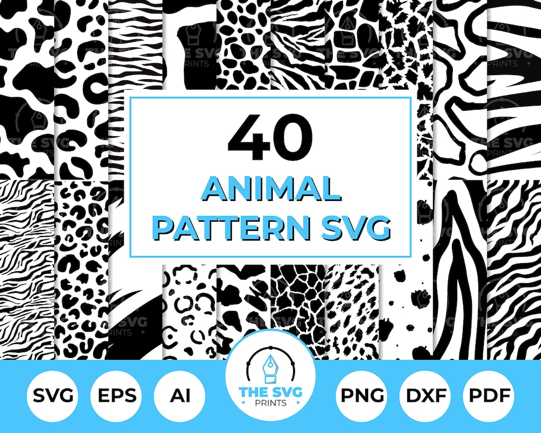 Animal SVG Pattern Bundle - 40 Designs, Leopard Print Svg, Giraffe ...
