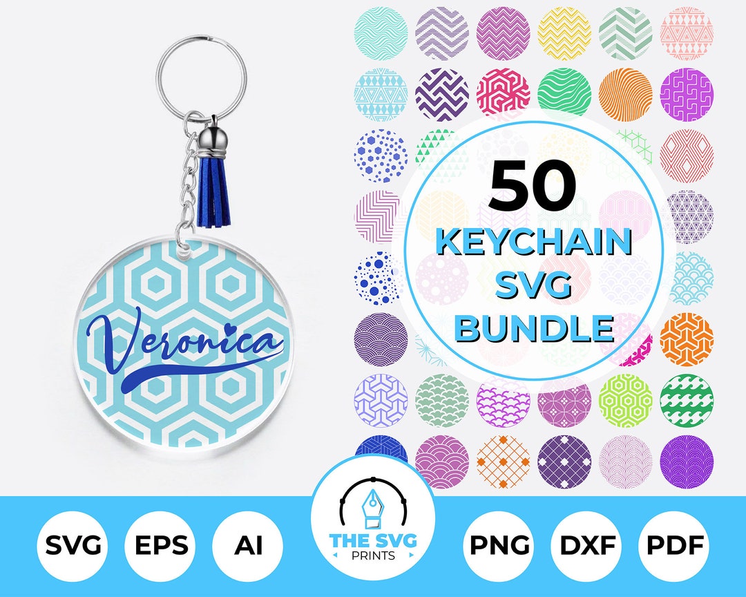 Circular Keychain SVG Set - Unique Designs for Personalized Keyrings ...