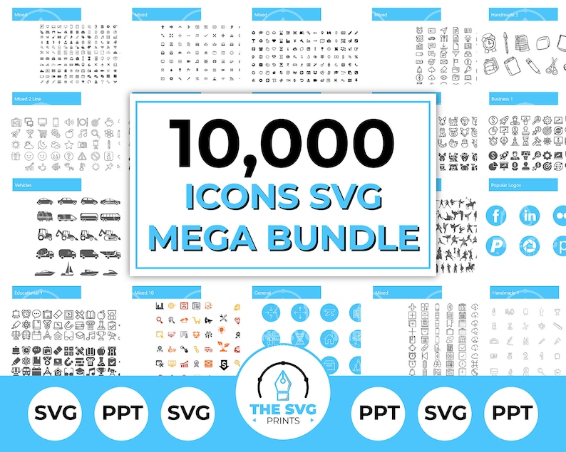 Icons SVG Mega Bundle 10000 Icons Icons PPT Business - Etsy Canada