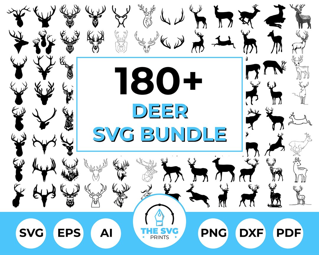 Deer SVG Bundle, Deer Hunting Svg, Deer Png, Deer Vector, Deer Cut ...