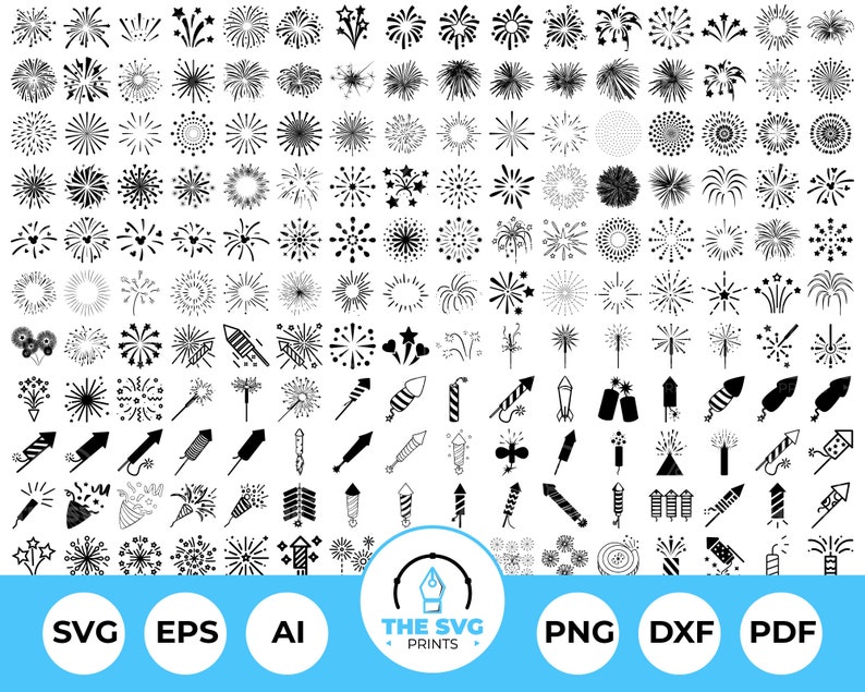 Fireworks SVG Mega Bundle 200 Fireworks Firecrackers - Etsy