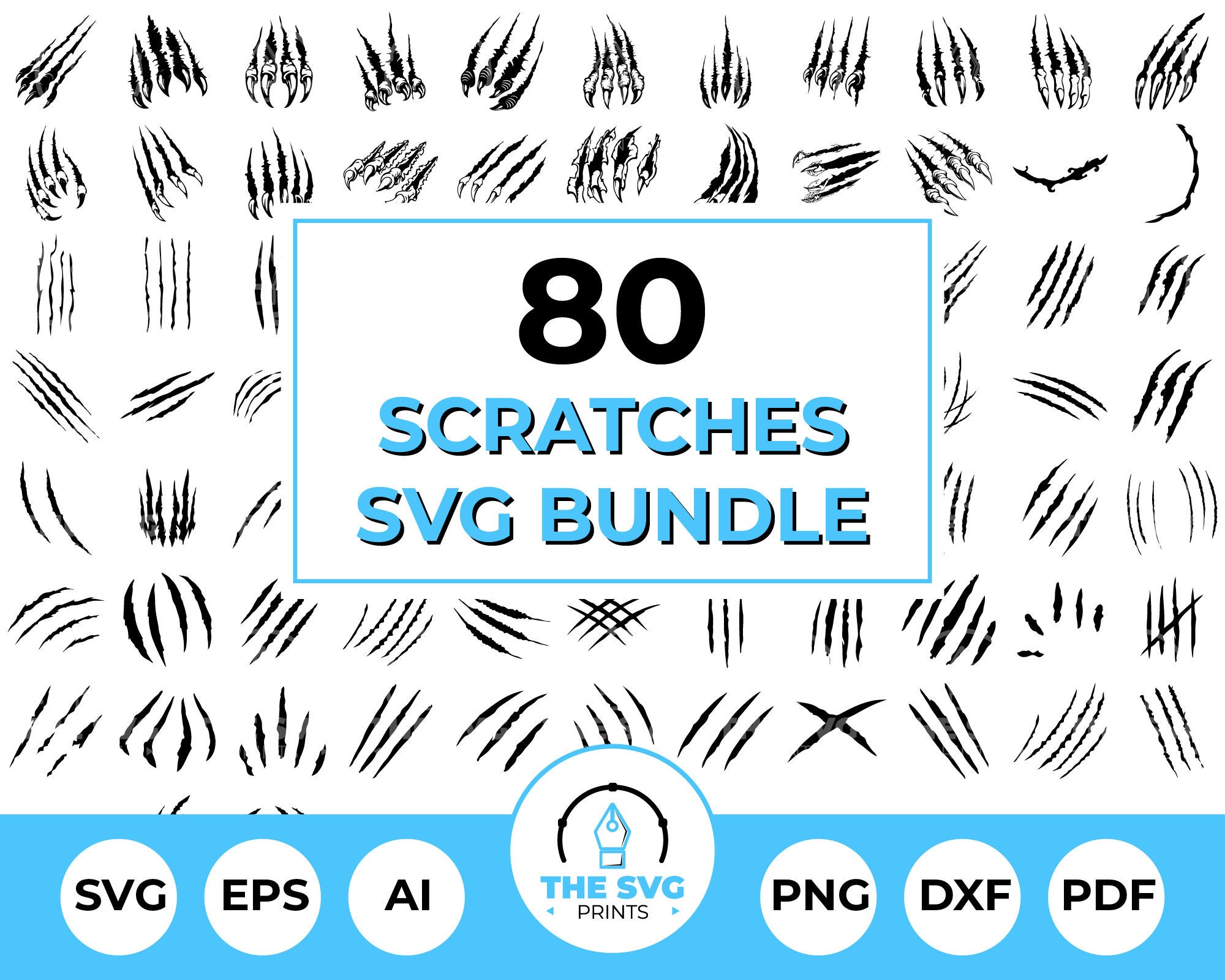 Scratches SVG Mega Bundle 80 Animal Scratches Claw Mark - Etsy