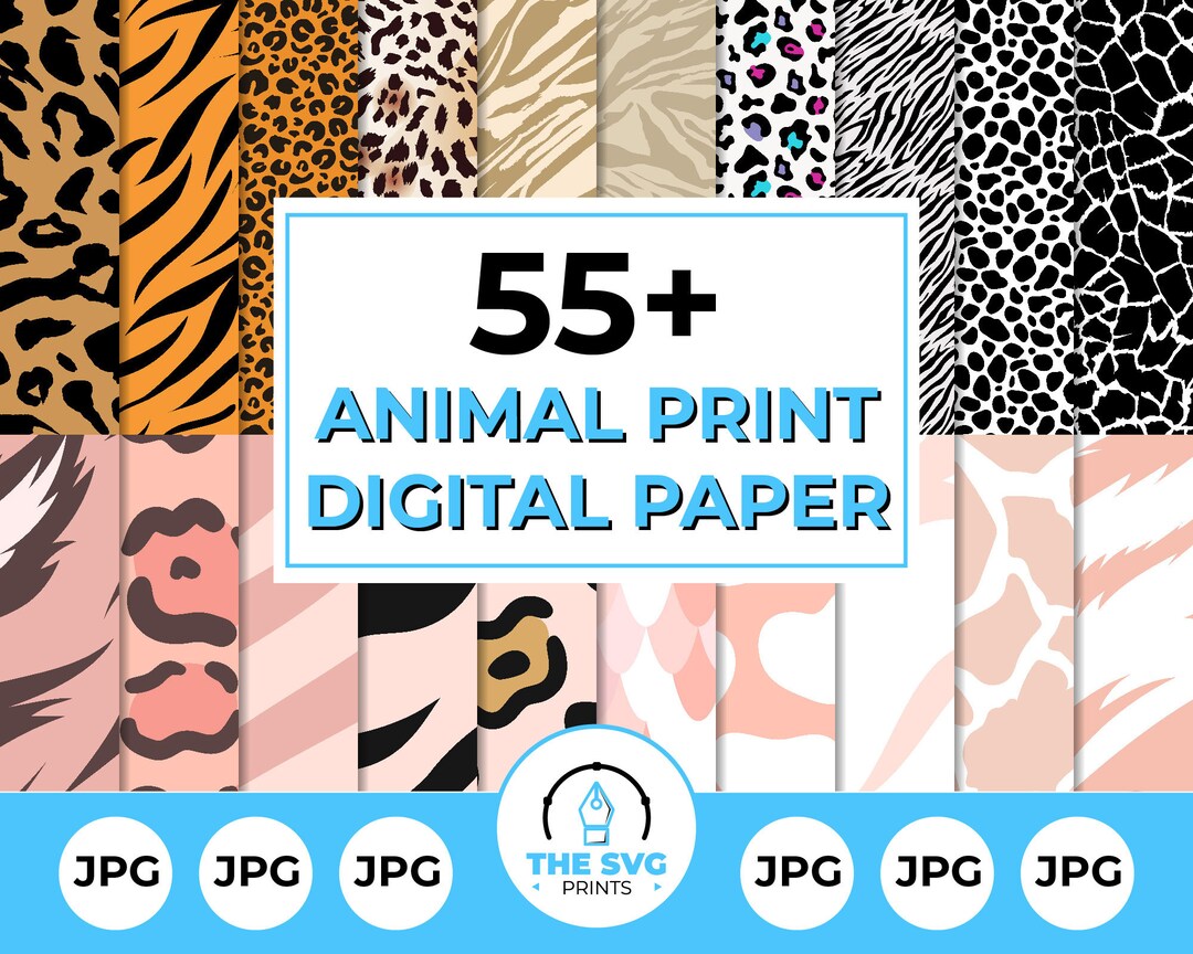 Animal Print Digital Paper: Cheetah, Leopard, Safari Backgrounds (JPG ...